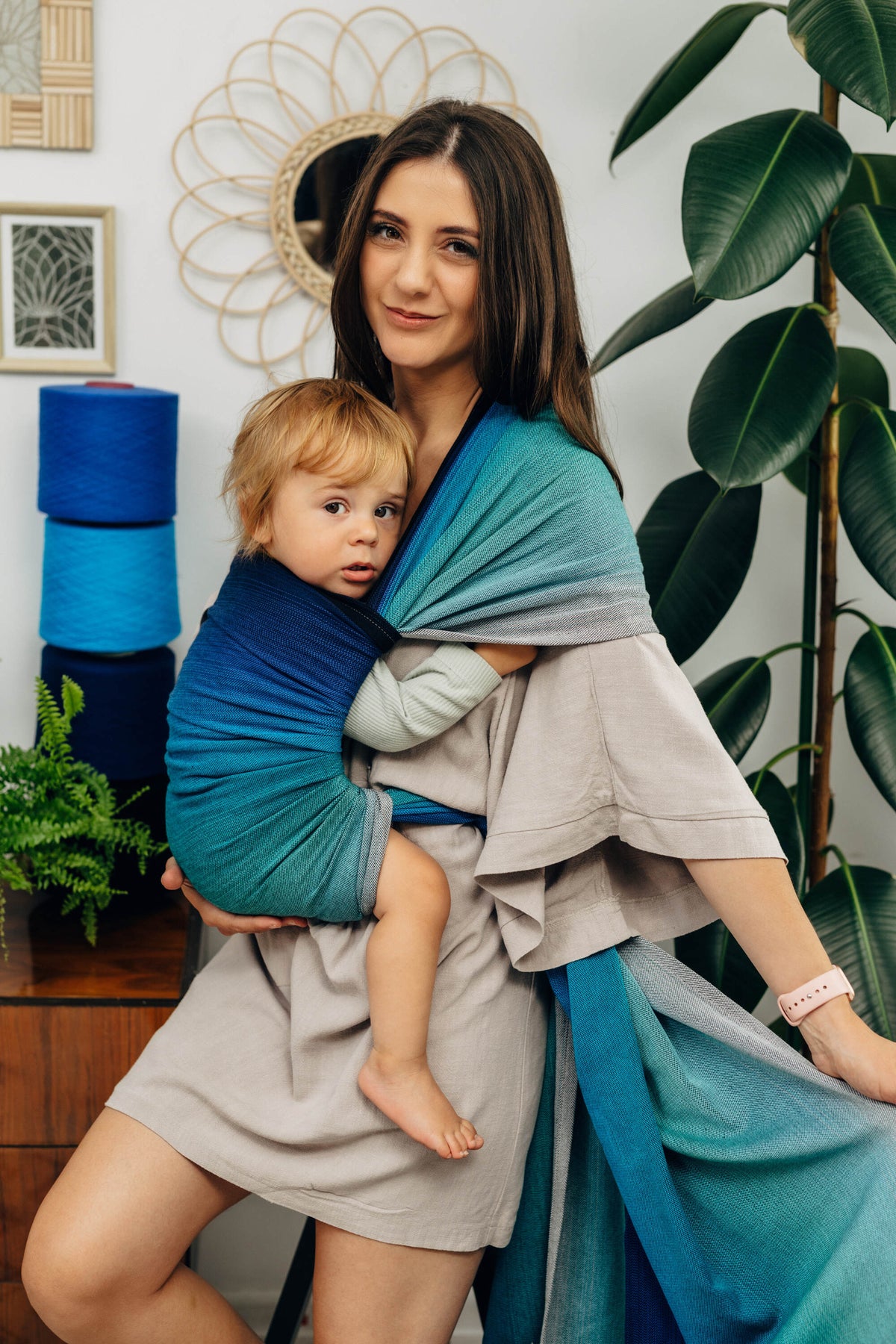 Long Woven Wrap, Airglow | Mama & Roo's